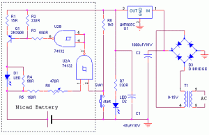 Simple Automatic Nicad (NiCd) Battery Charger – Electronic Circuit Diagram