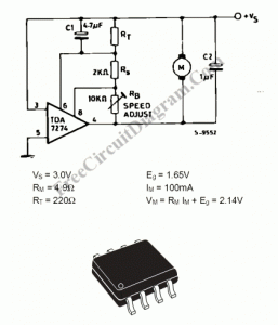 Small DC Motor Speed Controller – Electronic Circuit Diagram