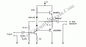 500 mW 3 Transistors Audio Amplifier – Electronic Circuit Diagram