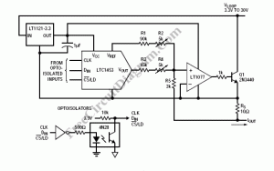 Computer-Controlled 4-20mA Current Loop – Electronic Circuit Diagram