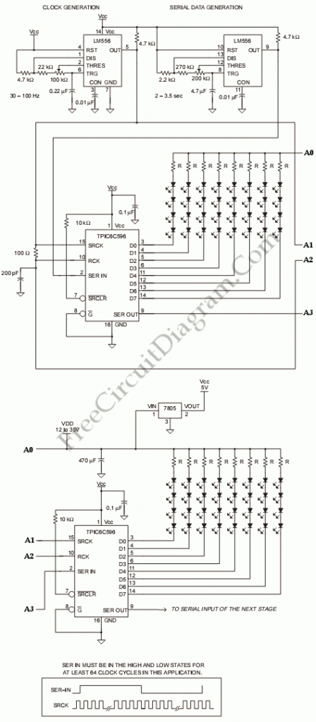 Self-Writing LED Display Sign Controller – Electronic Circuit Diagram