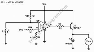 Automatic Cooling Fan Controller – Electronic Circuit Diagram