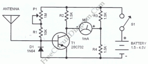 Simple Field Strength Meter – Electronic Circuit Diagram