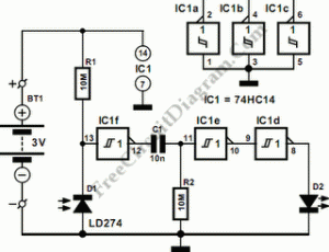 74HC11 Infra-Red Remote Control Tester – Electronic Circuit Diagram