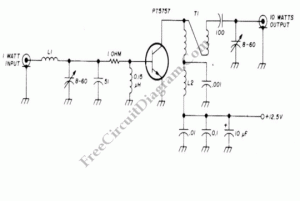 10W 2 Meters RF Power Amplifier – Electronic Circuit Diagram