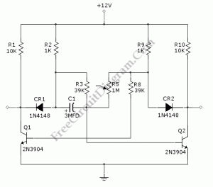 Discrete 0.5-300 ms Monostable Multivibrator – Electronic Circuit Diagram