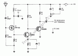 Active Antenna With Gain (Booster) – Electronic Circuit Diagram