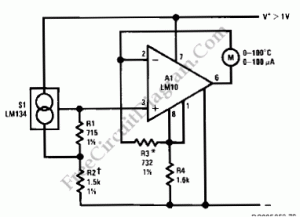 LM134-LM10 Thermometer/Temperature Sensor – Electronic Circuit Diagram