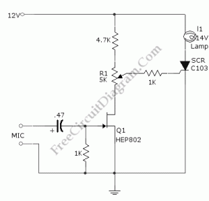 Sound-Activated Lamp (Relay/Switch) – Electronic Circuit Diagram